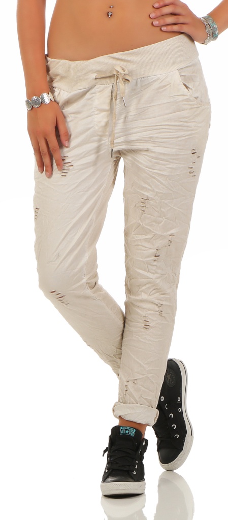 Damen Hose Blumen Sweatpants Jogginghose Baumwolle Freizeithose