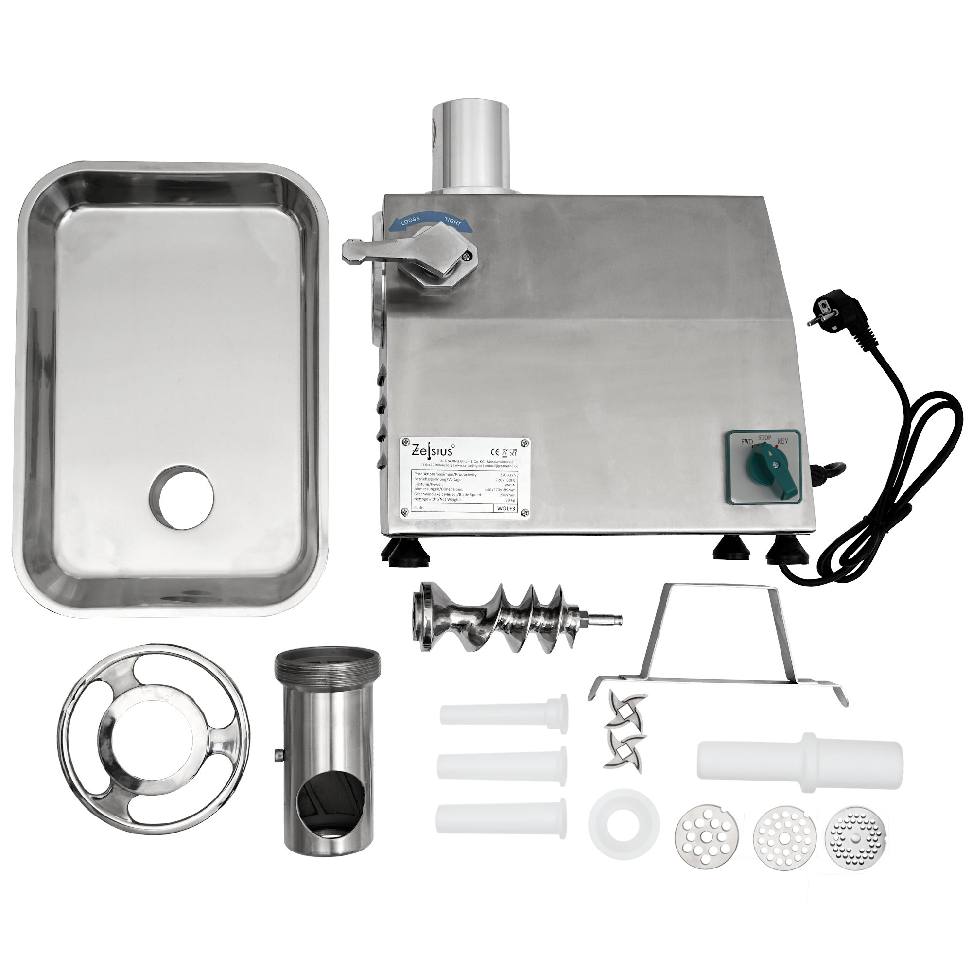 Elektrischer Fleischwolf Profi Edelstahl Wurstfüller Wurstmaschine elektrisch | eBay