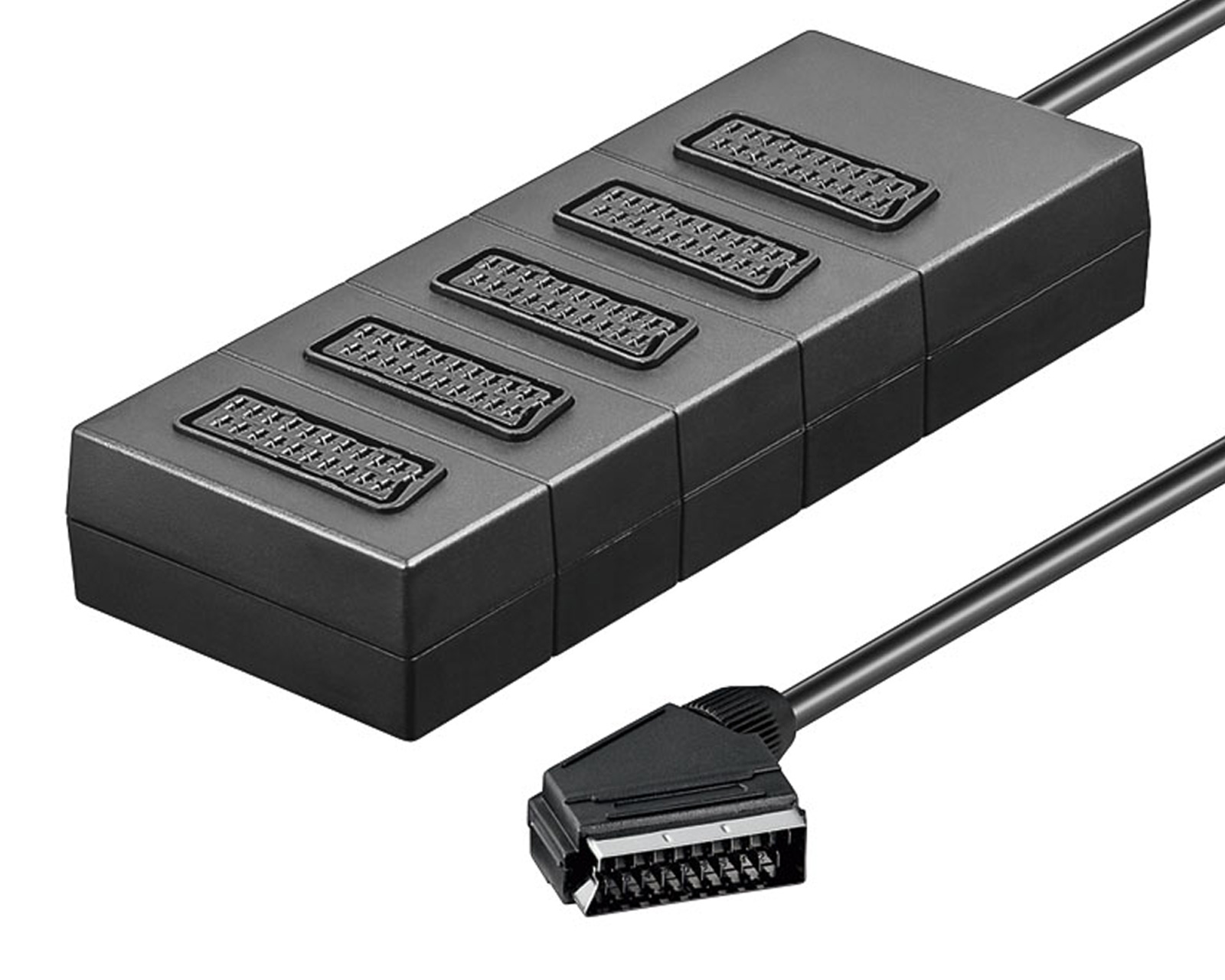 5Fach 5* Scart Verteiler Adapter Stecker TV Scartverteiler Splitter ...