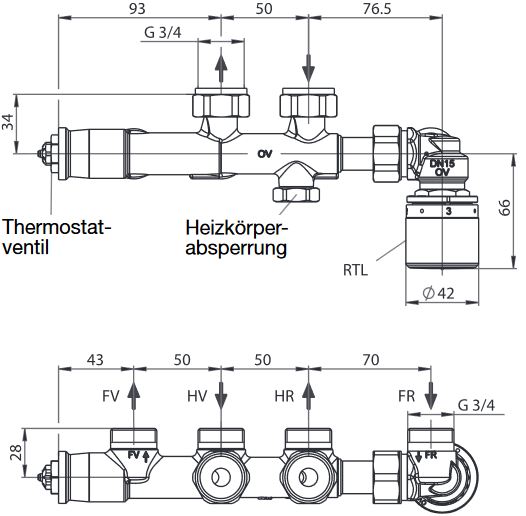 Oventrop Anschluss-Set für Badheizkörper 1/2" Multiblock T-RTL und Uni "SH" weiß | eBay