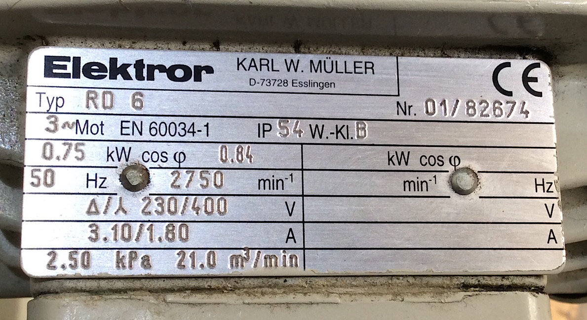 Elektror RD 6 Radial-Mitteldruckventilator Gebläse, Seitenkanalverdichter