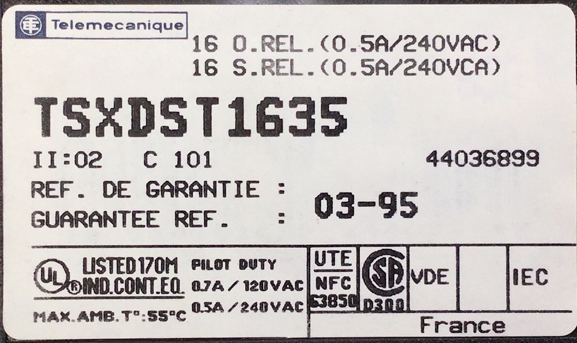 Telemecanique TSXRKS8 Gestell mit diversen Modulen z.B. 3x TSXDST1635....