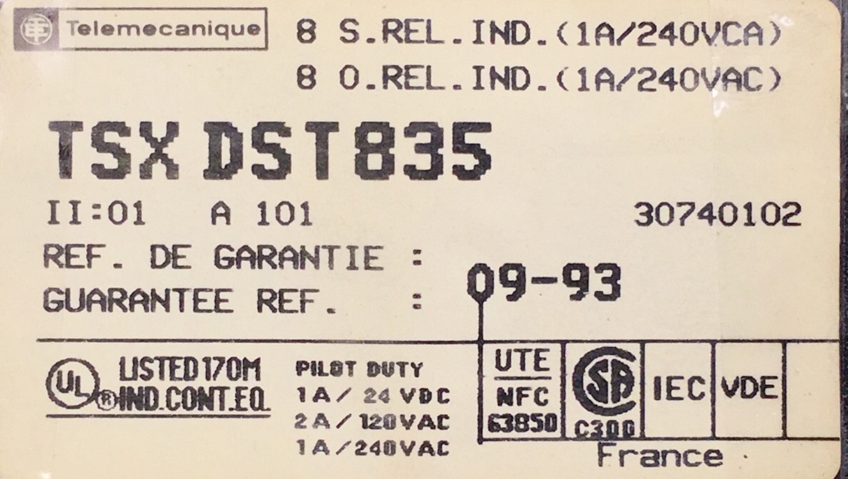Telemecanique TSXRKS8 Gestell mit diversen Modulen z.B. 3x TSXDST1635....