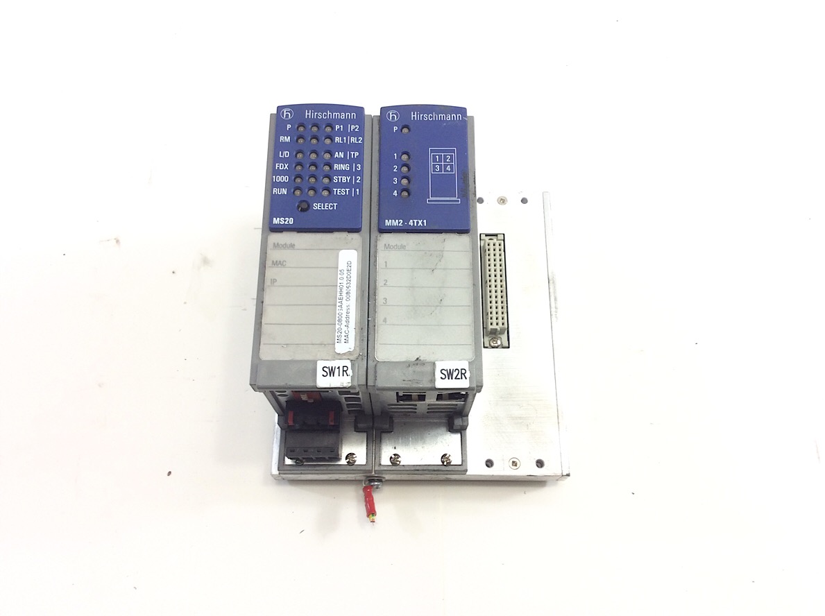 1x Hirschmann MM2-4TX1 MICE Media Module + 1x MS20 Switching Module