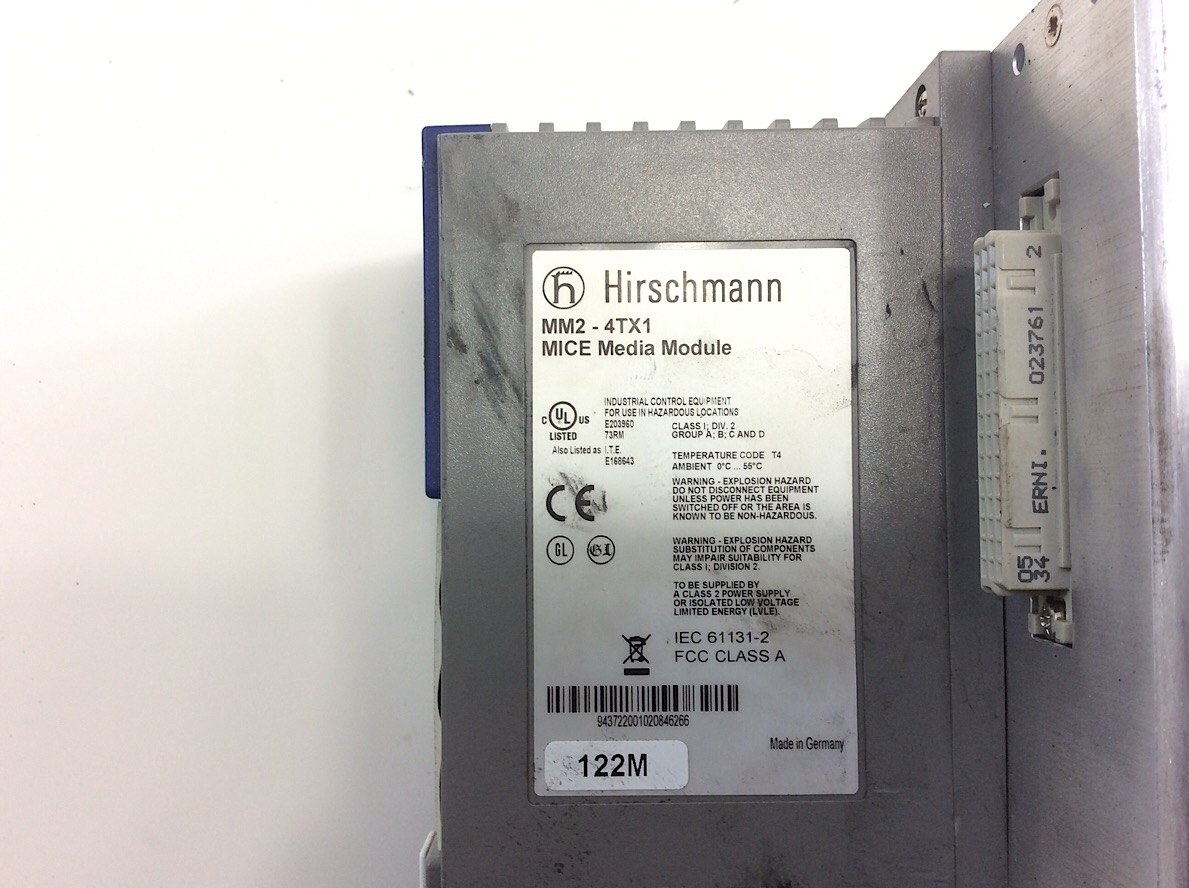 1x Hirschmann MM2-4TX1 MICE Media Module + 1x MS20 Switching Module