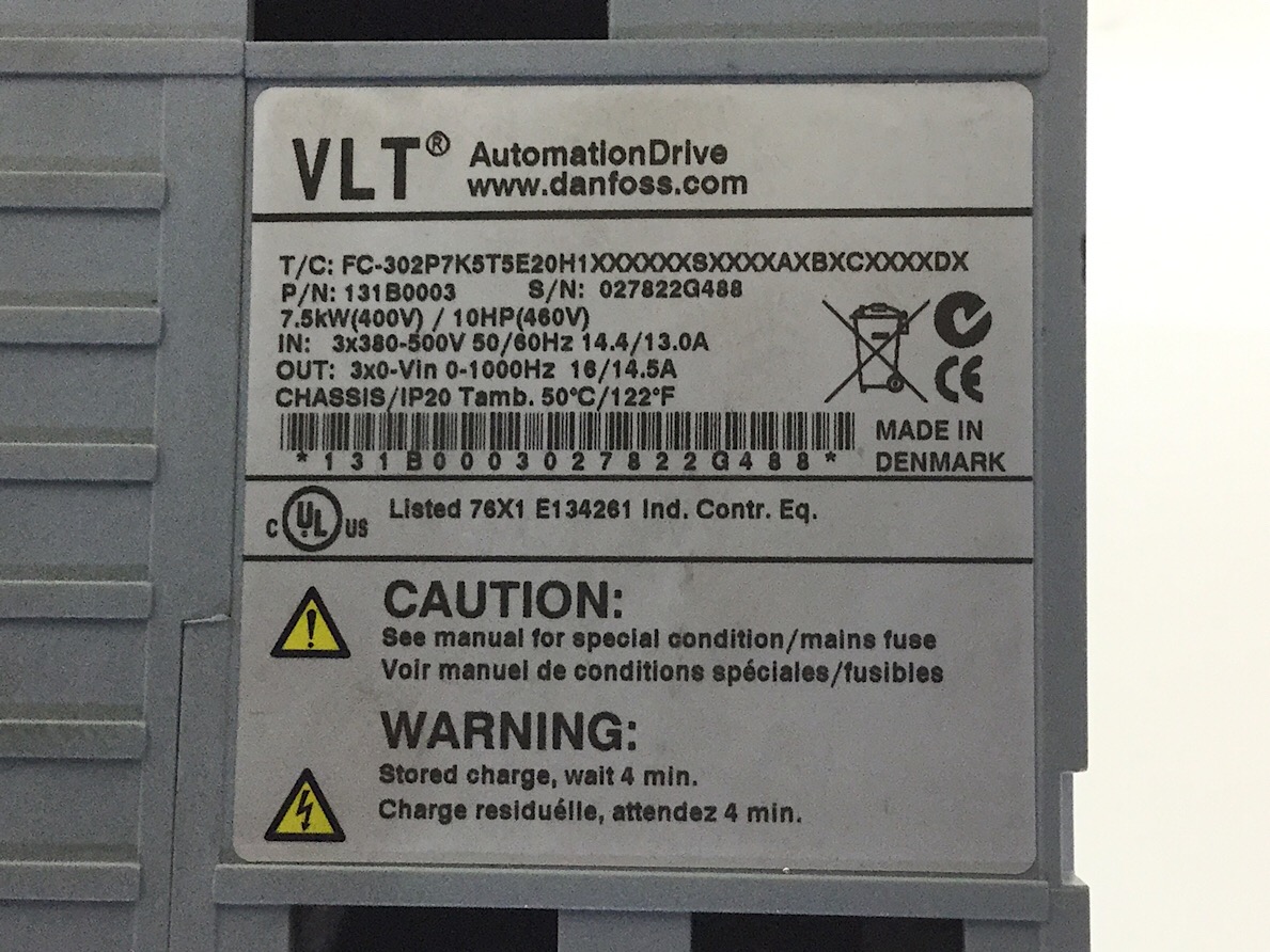 Danfoss VLT FC-302P7K5T5E20H1 Frequenzumrichter, LCP 102 Control Panel