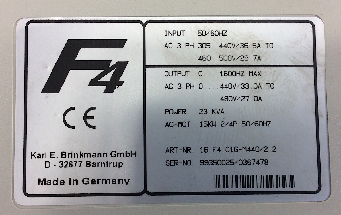 KEB Combivert F4 16.F4.C1G-M440/2.2 Frequenzumrichter mit KEB 00.F4.010 ...