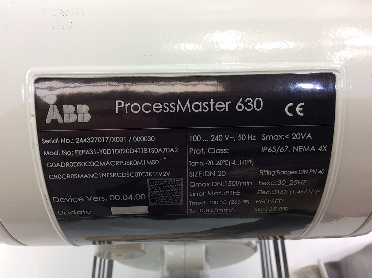 ABB ProcessMaster 630 FEP631-Y0D10020D4T1B1S0A70A2 Durchflussmesser