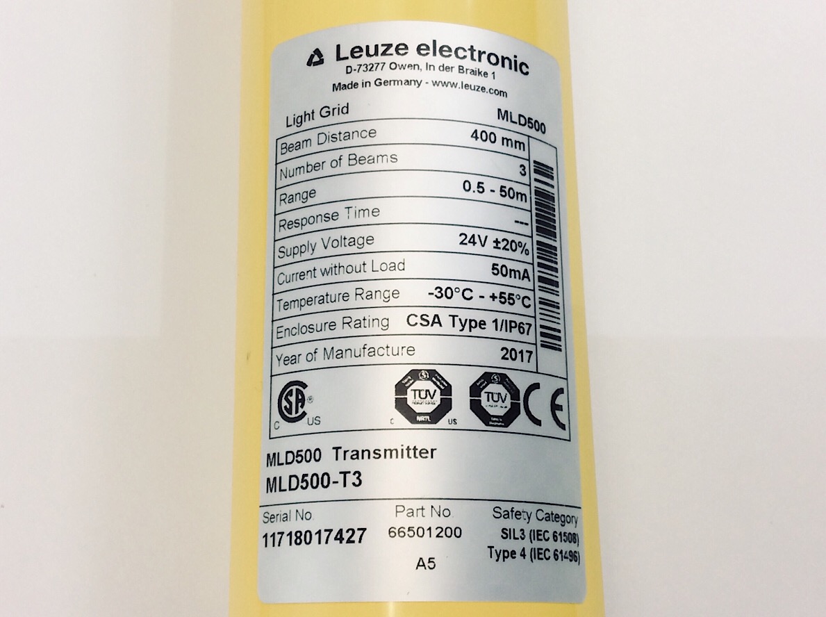 1x Leuze Electronic MLD500-T3 Sender 24V, 1x MLD510-R3 Empfänger ...