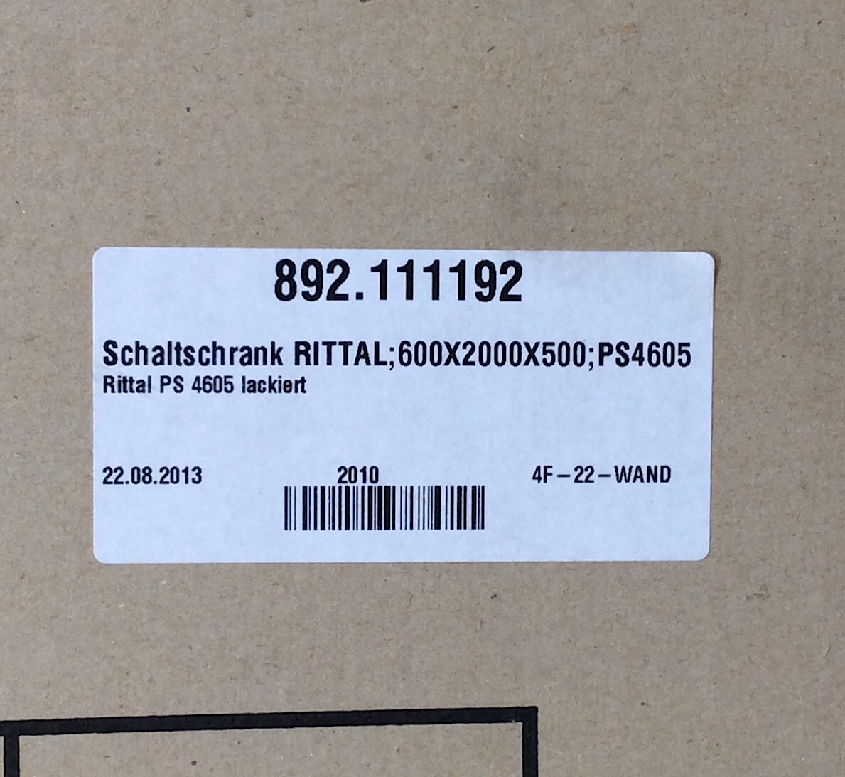 Set Rittal 1x PS4806 Schaltschrank 800X2000X600mm, 1x PS4605 600X2000X500mm