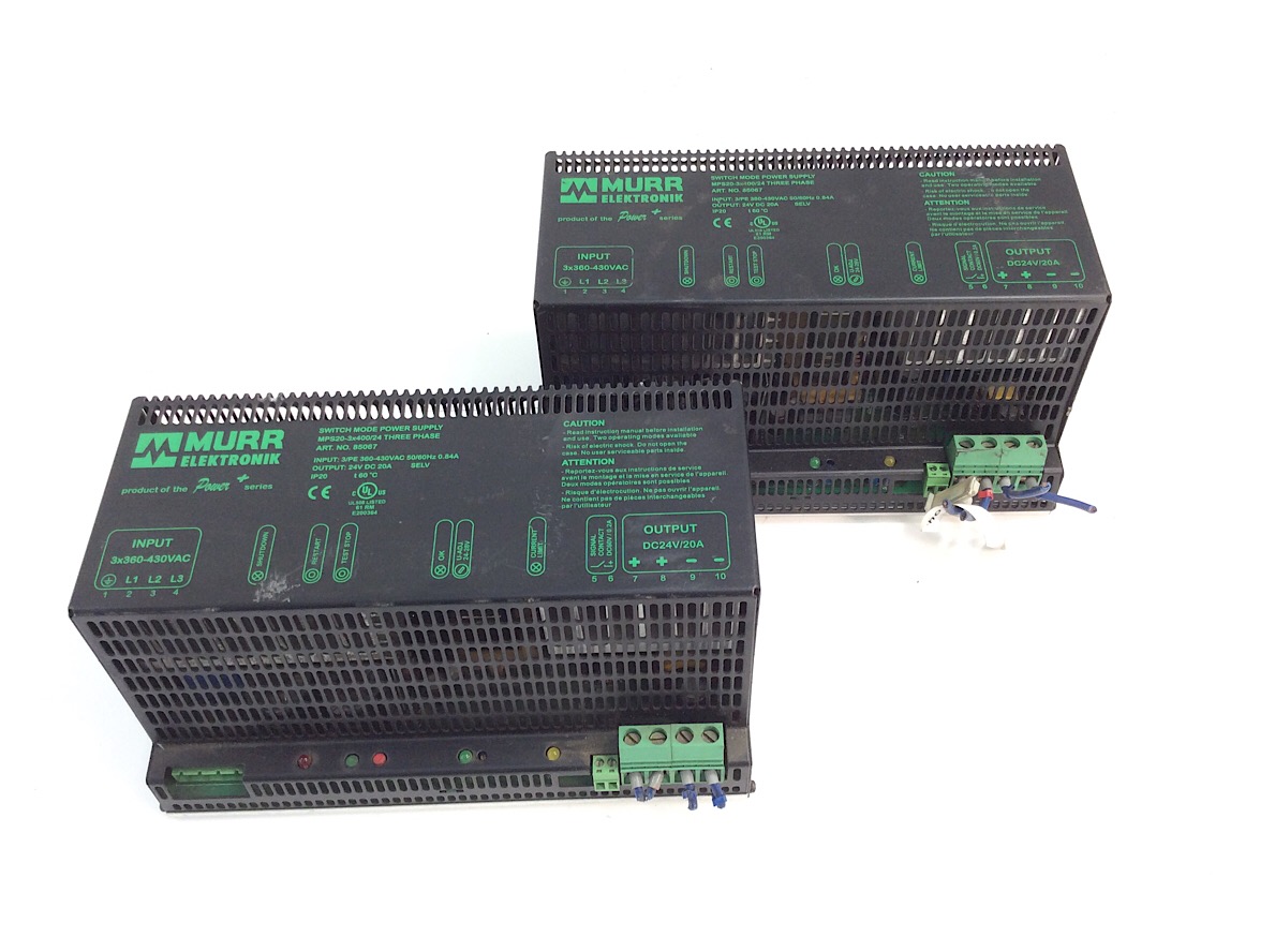 2x Murr Elektronik MPS20-3x400/24 24V DC 20A Switch mode power supply