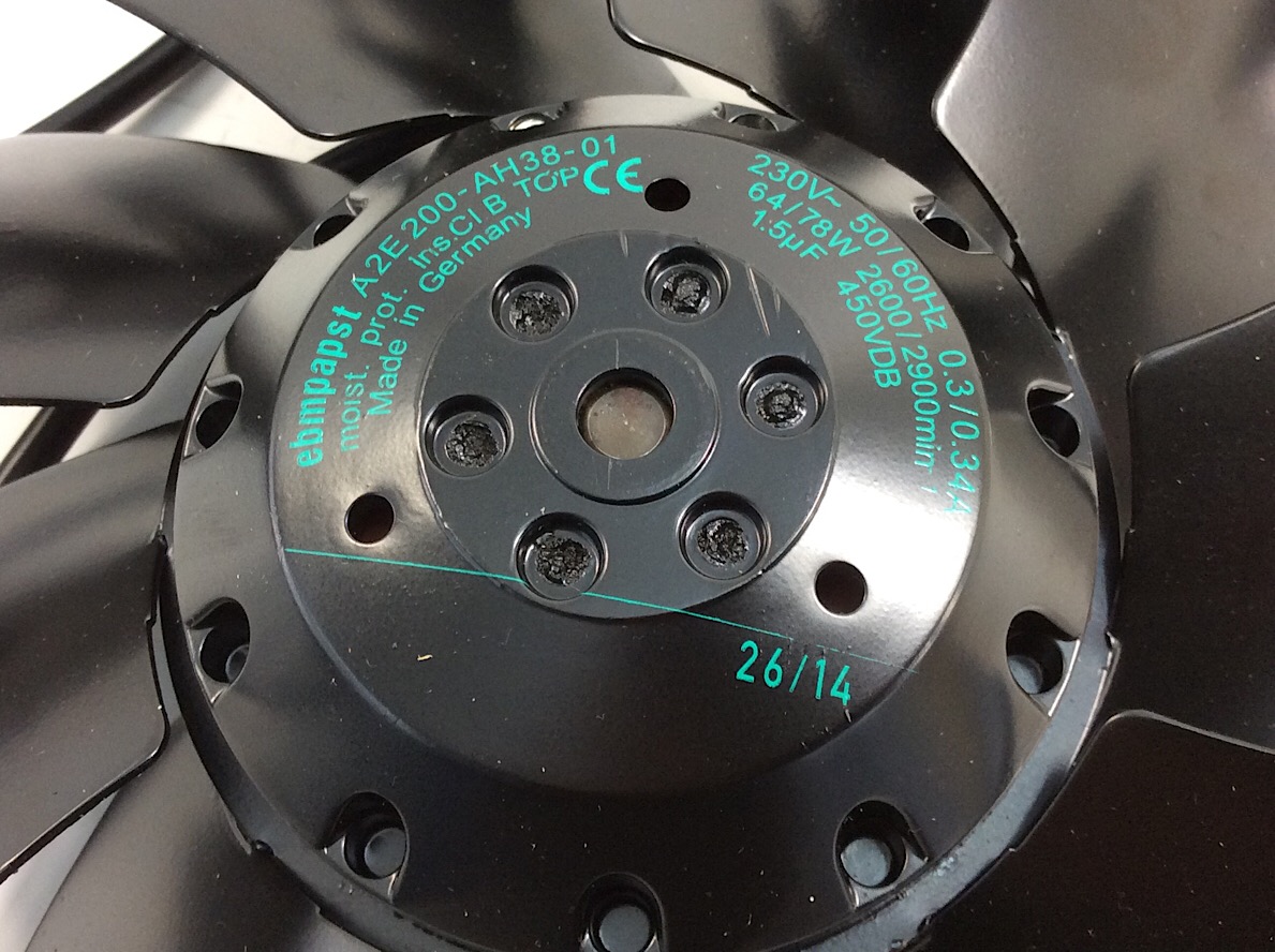 Set ebmpapst 230V AC 3x A2E200-AH38-01, 1x A4E350-AN02-01 Axialventilator