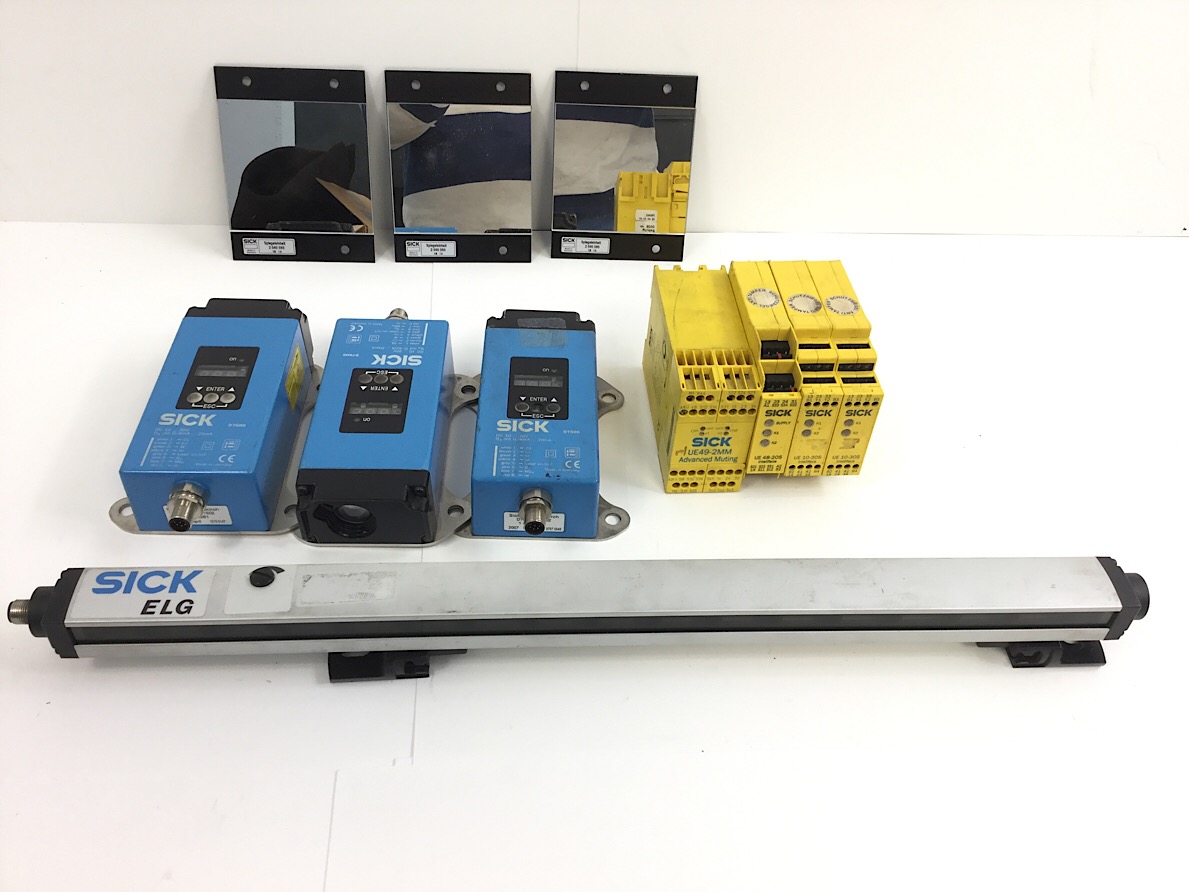 11er Set SICK: 1x Lichtgitter, 3x Long-Range-Distanzsensoren DT500, 1x ...
