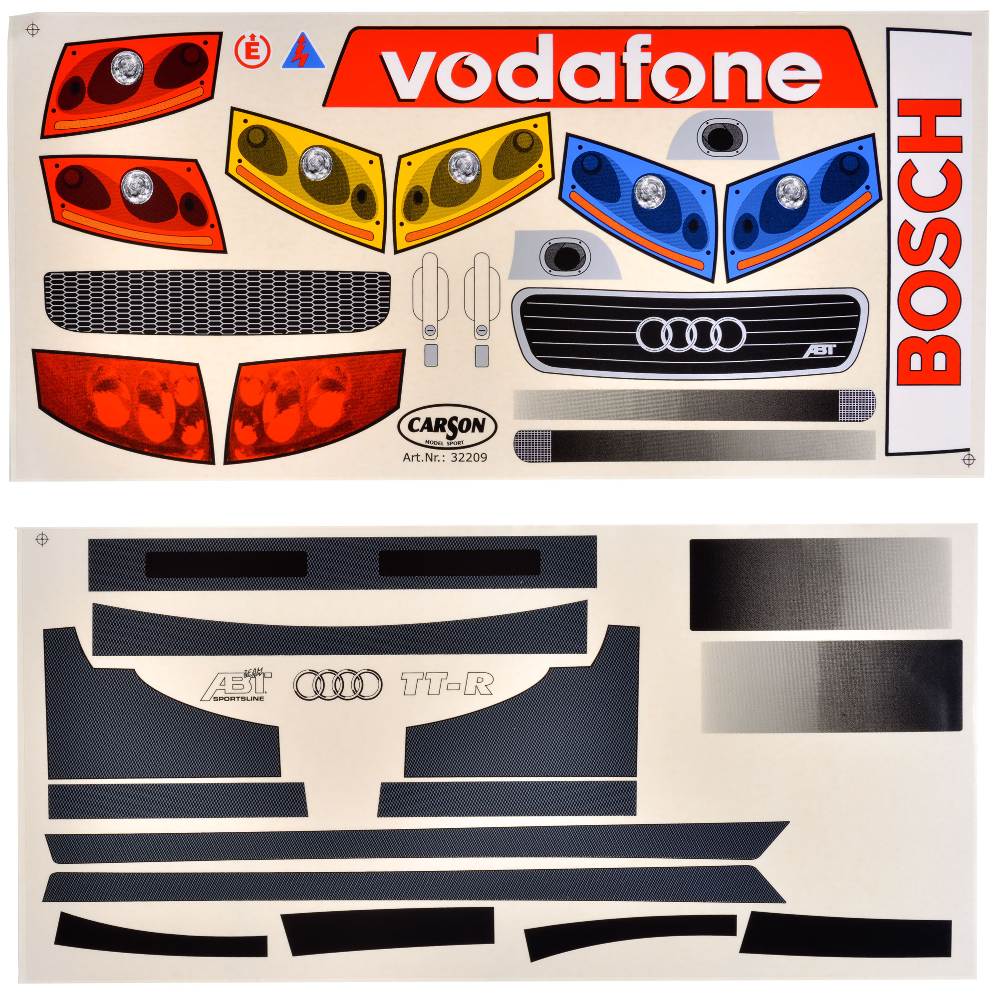 Dekorbogen 1:5 Audi TTR Team ABT Sportsline DTM Aufkleber Carson 32209