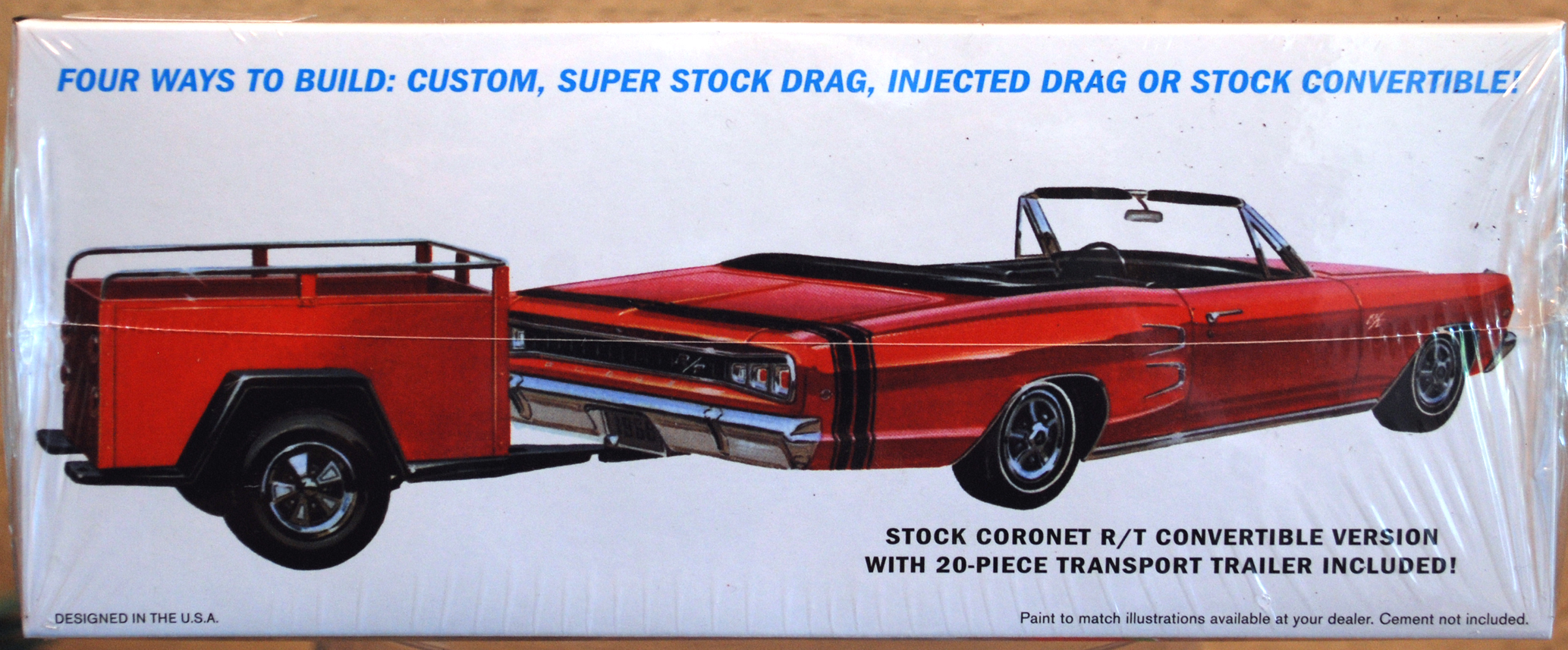 MPC 978 1968 Dodge Coronet Convertible w. Trailer Super Bee 1:25