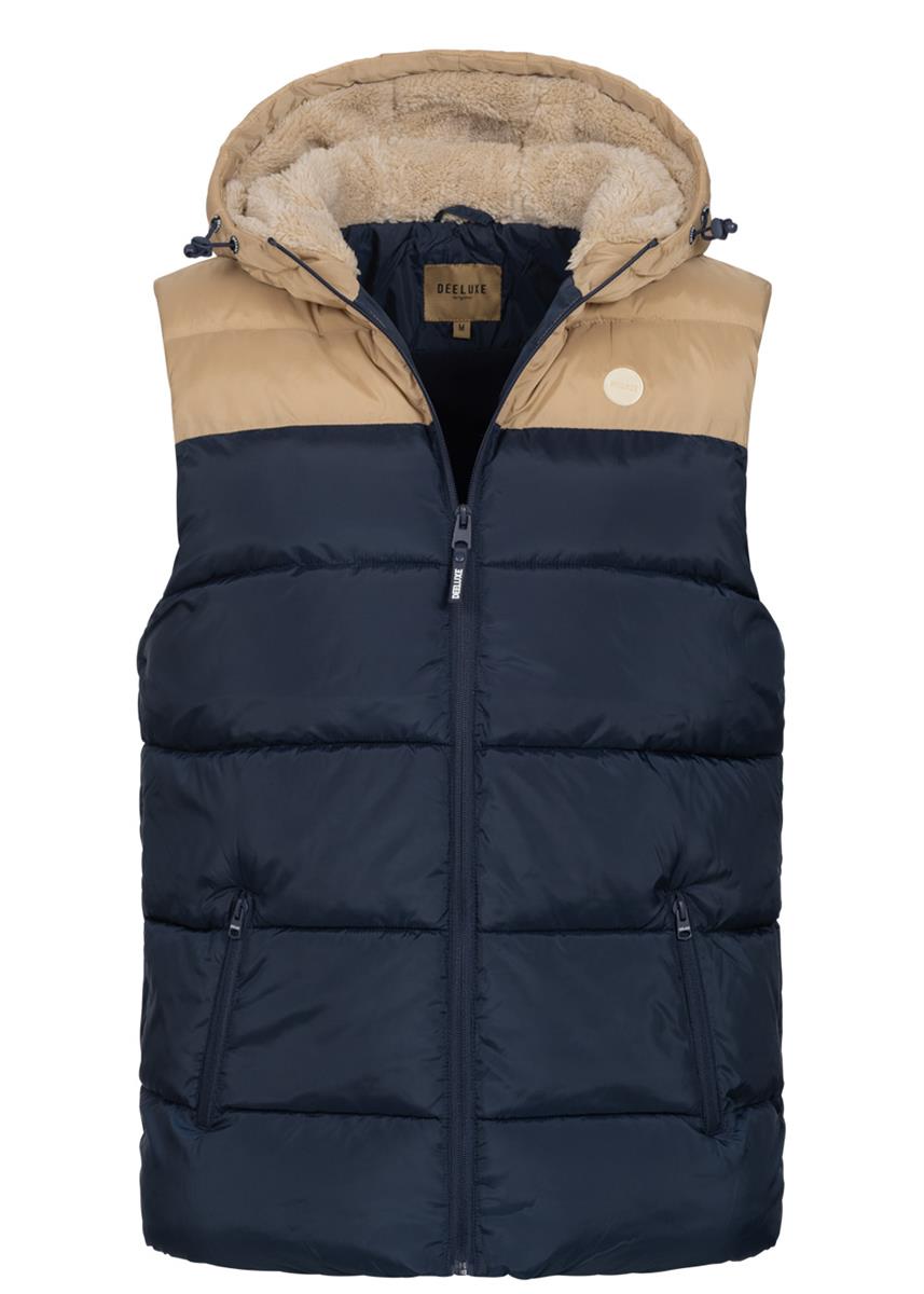 Deeluxe Herren Weste Workman 2-Tone Steppweste mit Kapuze & Webpelz Deeluxe Herren Weste Workman 2-Tone Steppweste mit Kapuze & Webpelz