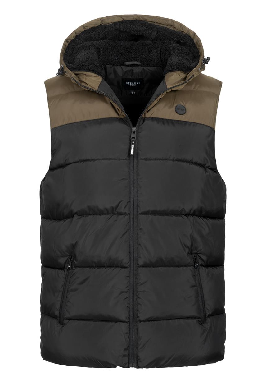 Deeluxe Herren Weste Workman 2-Tone Steppweste mit Kapuze & Webpelz Deeluxe Herren Weste Workman 2-Tone Steppweste mit Kapuze & Webpelz